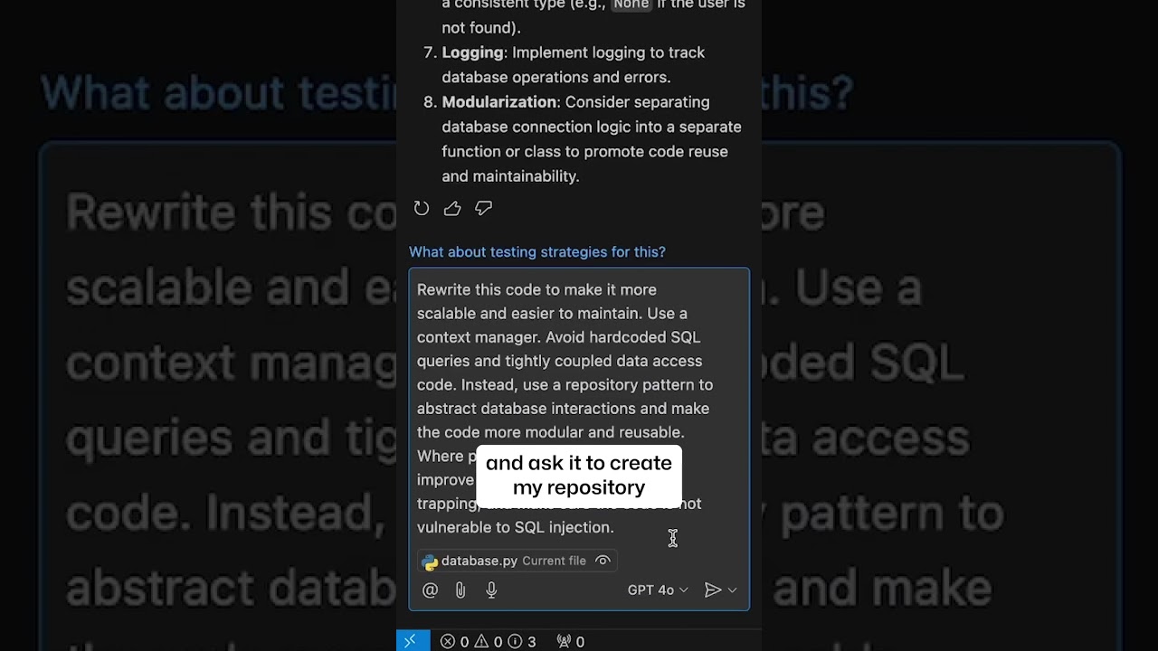 Refactoring SQL: GitHub Copilot Chat's smart solution