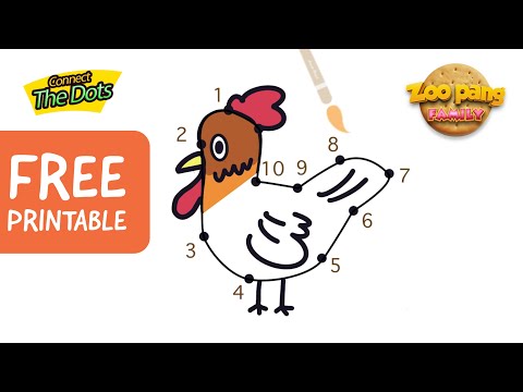 Connect The Dots counting 1 to 10 and coloring | Hen Ep 13