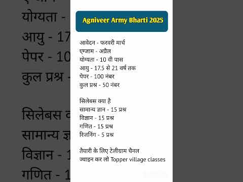 Army 🪖agniveer New vacancy 2025 Army agniveer syllabus 2025 agniveer form date 2025 agniveer Exam