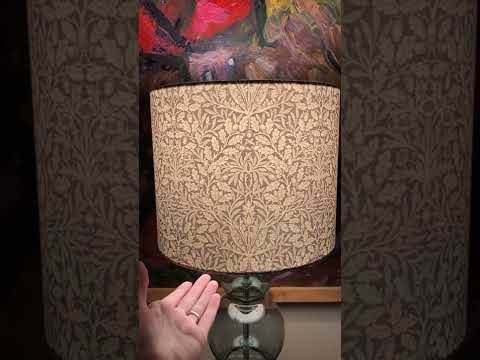 William Morris Pure Acorn fabric drum table lampshade by Zoe Craft Designs #handmade #lampshade
