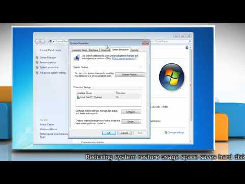 Windows® 7: Reduce hard disk space used by System Restore