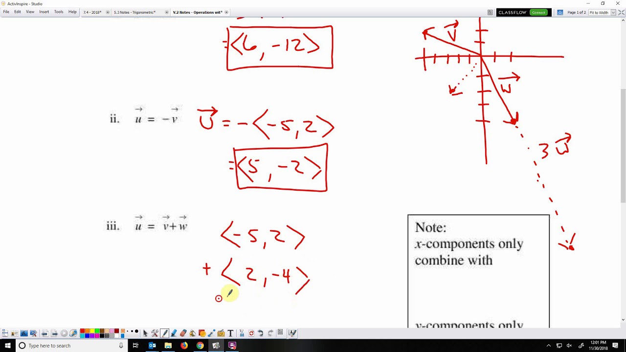 Arithmetic Operations with Vectors