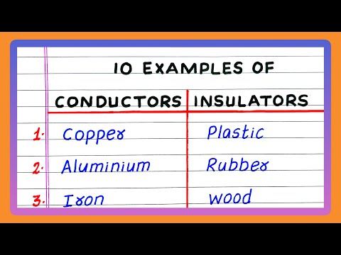 Examples of Conductors and Insulators | 10 Examples of Conductors and Insulators | Science