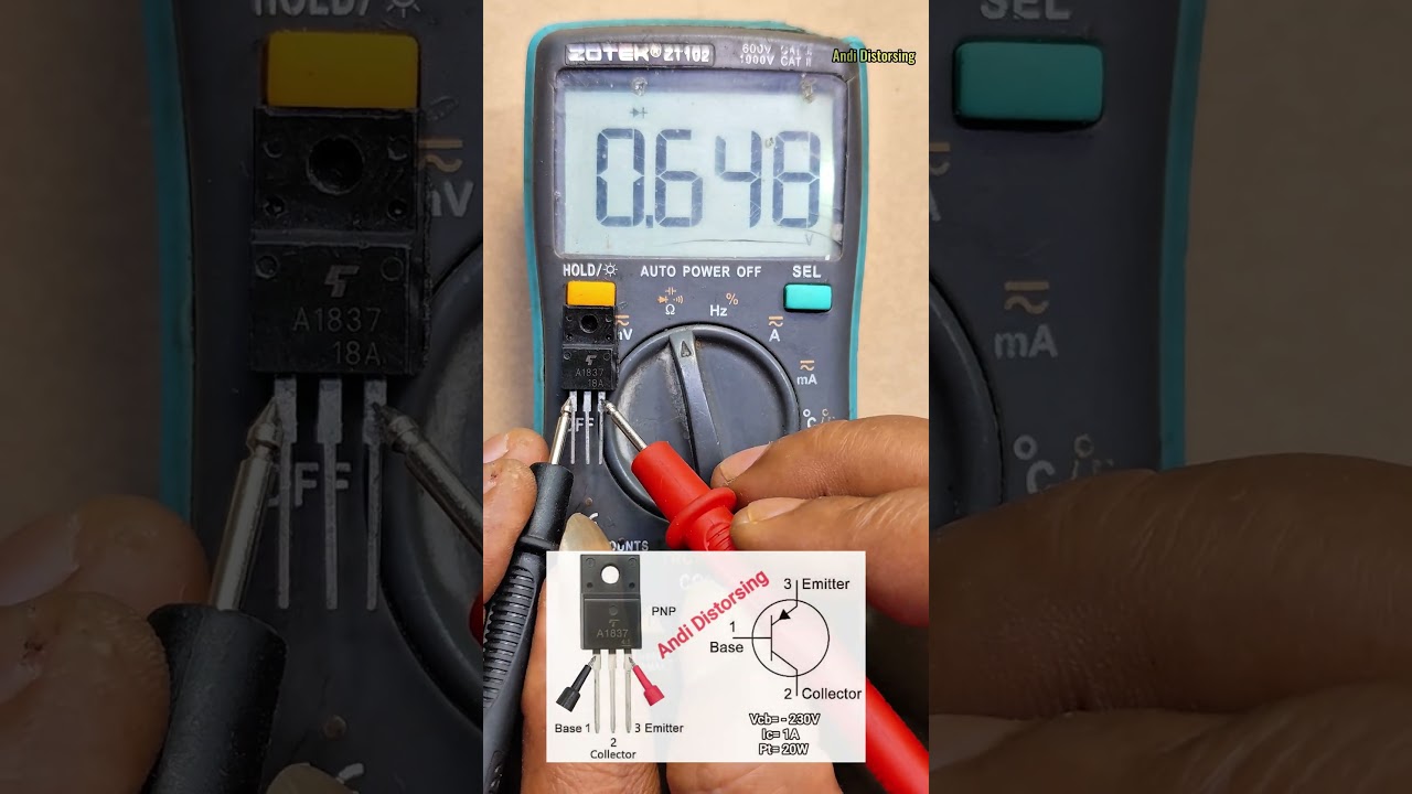 PNP transistor A1837 pin data and how to measure it #A1837 #PNP #TransistorTesting #measure