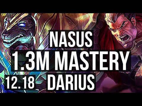 NASUS vs DARIUS (TOP) | 700+ games, 1.3M mastery, 4/2/7 | EUW Master | 12.18