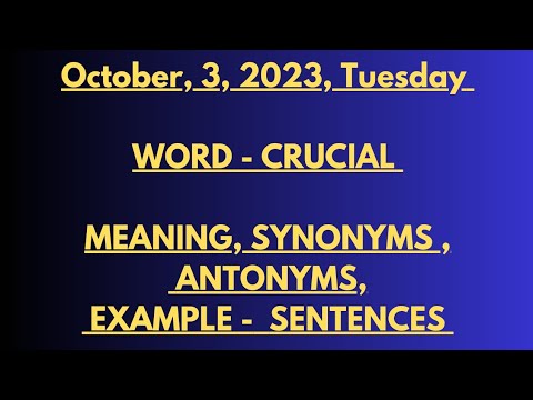CRUCIAL meaning in hindi #crucial #important #necessary #vital #indespensable #veryimportant