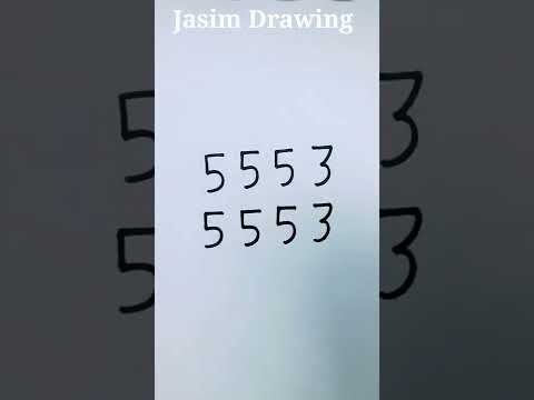 How to draw Dog 🐕 From 5553 Number #art #drawing #shorts