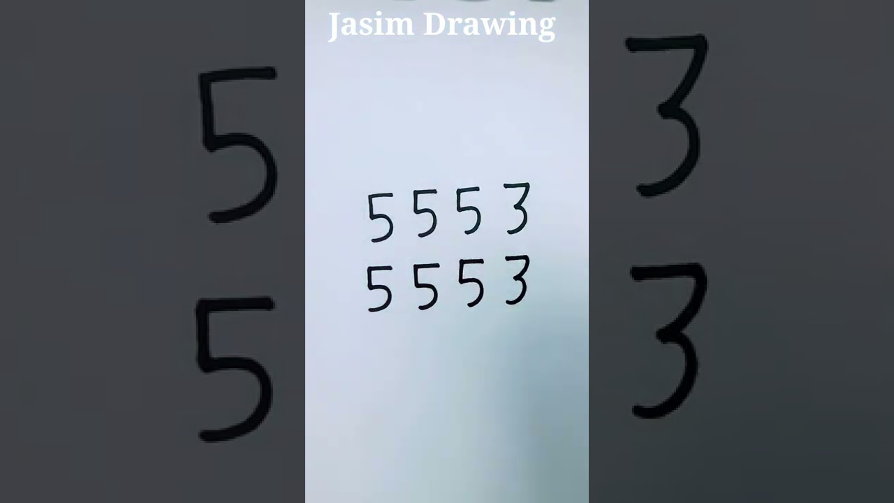 How to draw Dog 🐕 From 5553 Number #art #drawing #shorts