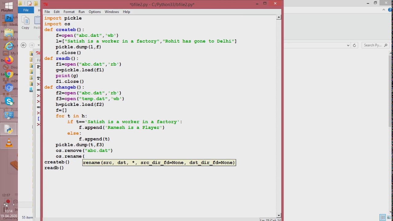 Operation on Binary Files using Python