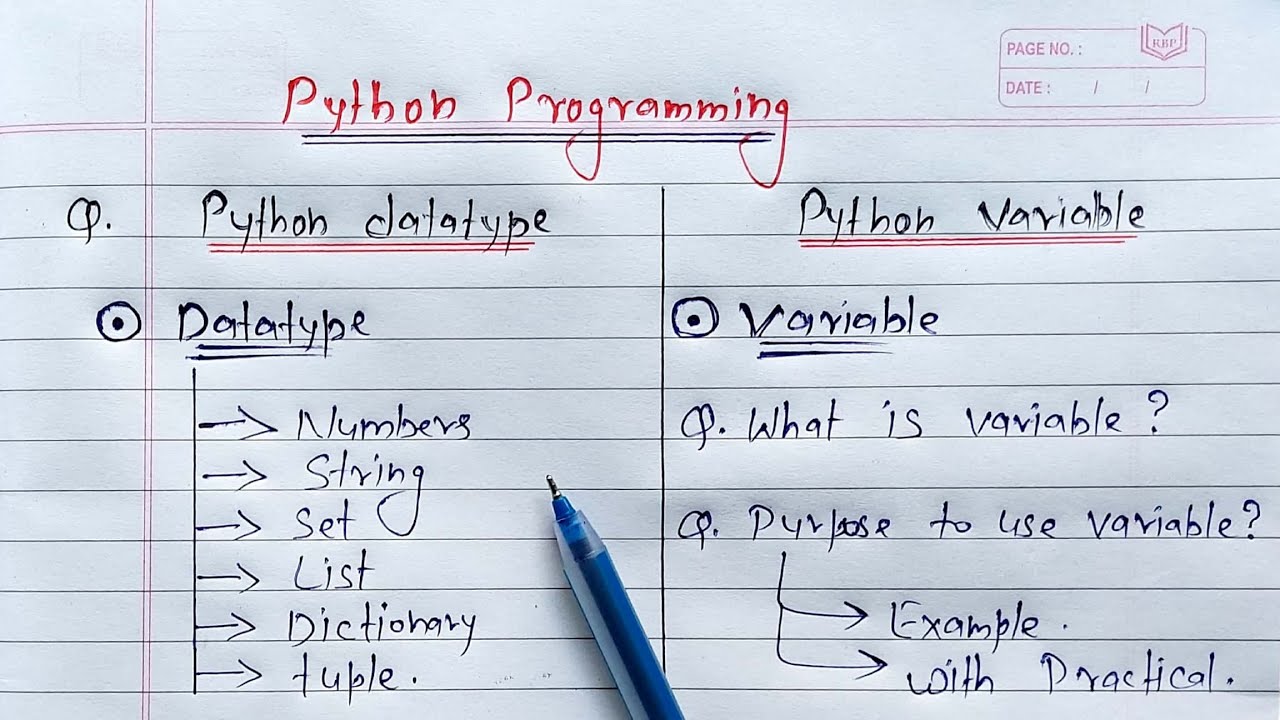 Python:- Datatypes and Variables | Learn Coding