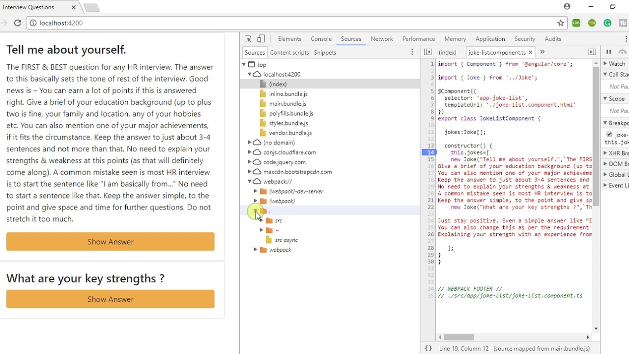Debugging Angular 2 application