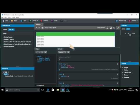 Header and Footer feature in Bootstrap Studio