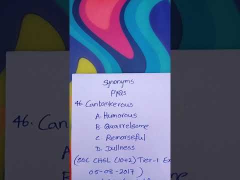 Cantankerous Synonyms
