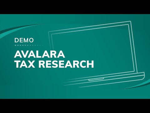 Avalara Tax Research Demo
