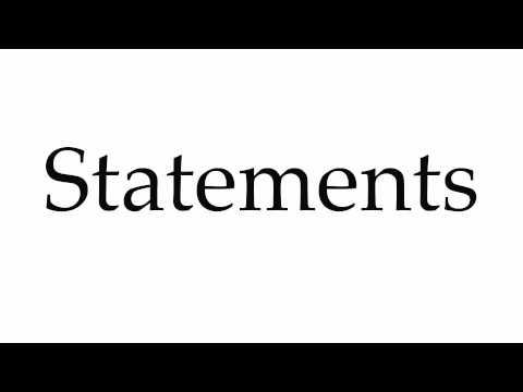 How to Pronounce Statements