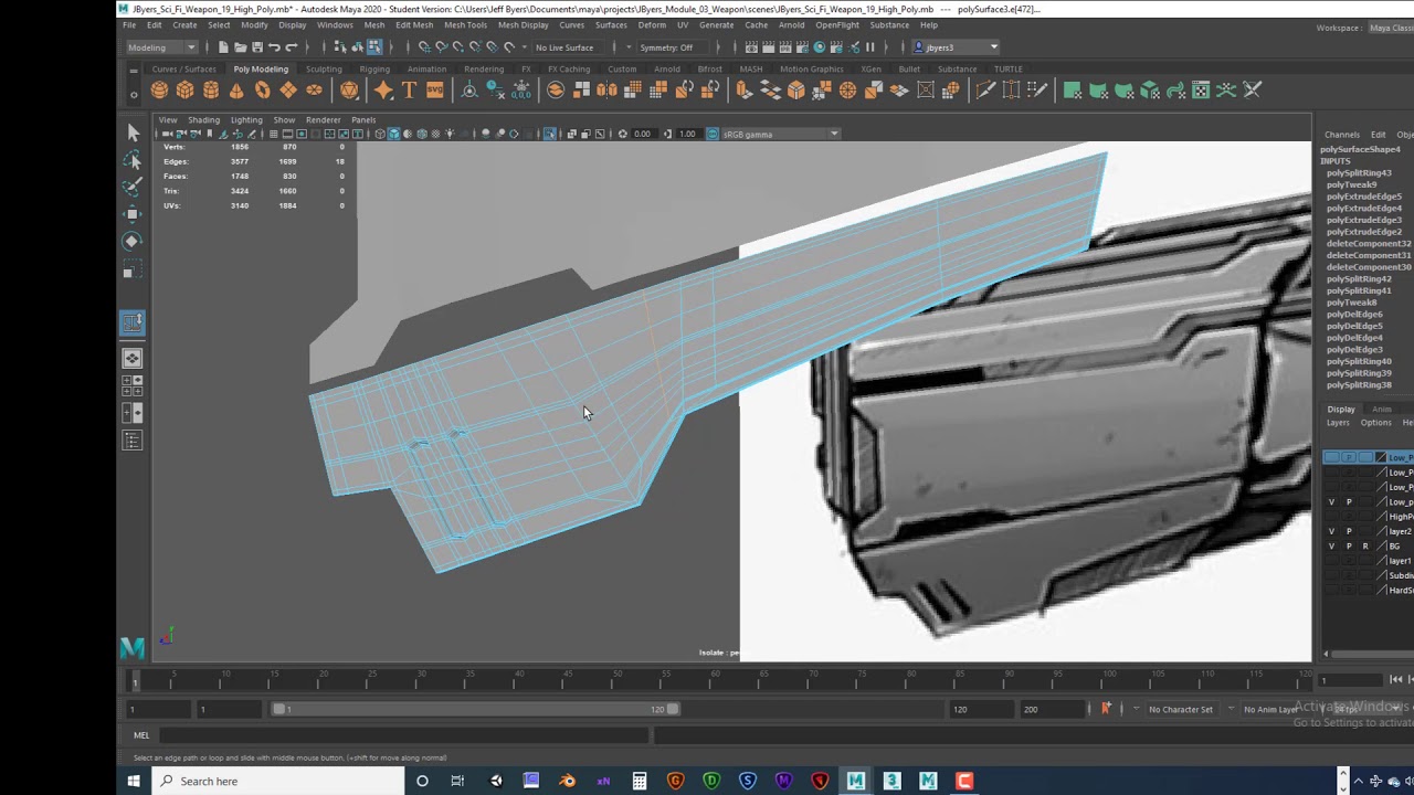 ANI 150 Modeling Sci Fi Weapon Part 07