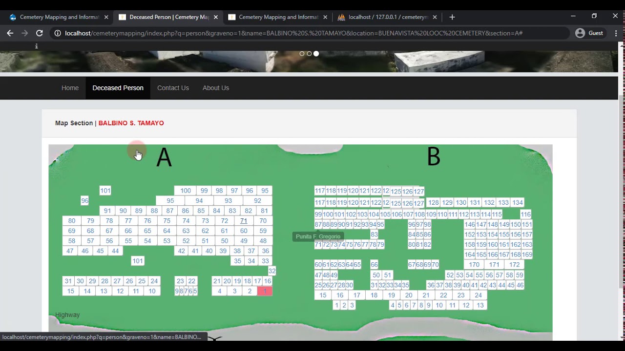 Cemetery Mapping and Information System Demo