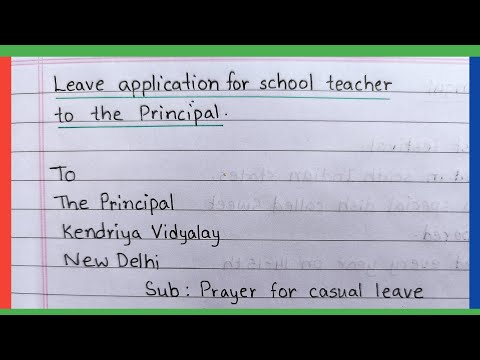 Casual leave application for school teacher to the principal