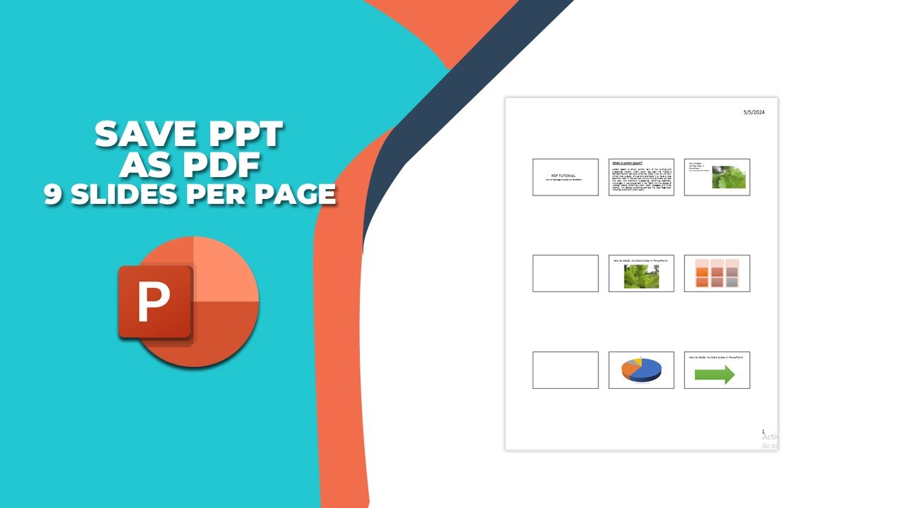 How to save PowerPoint as PDF with 9 slides per page