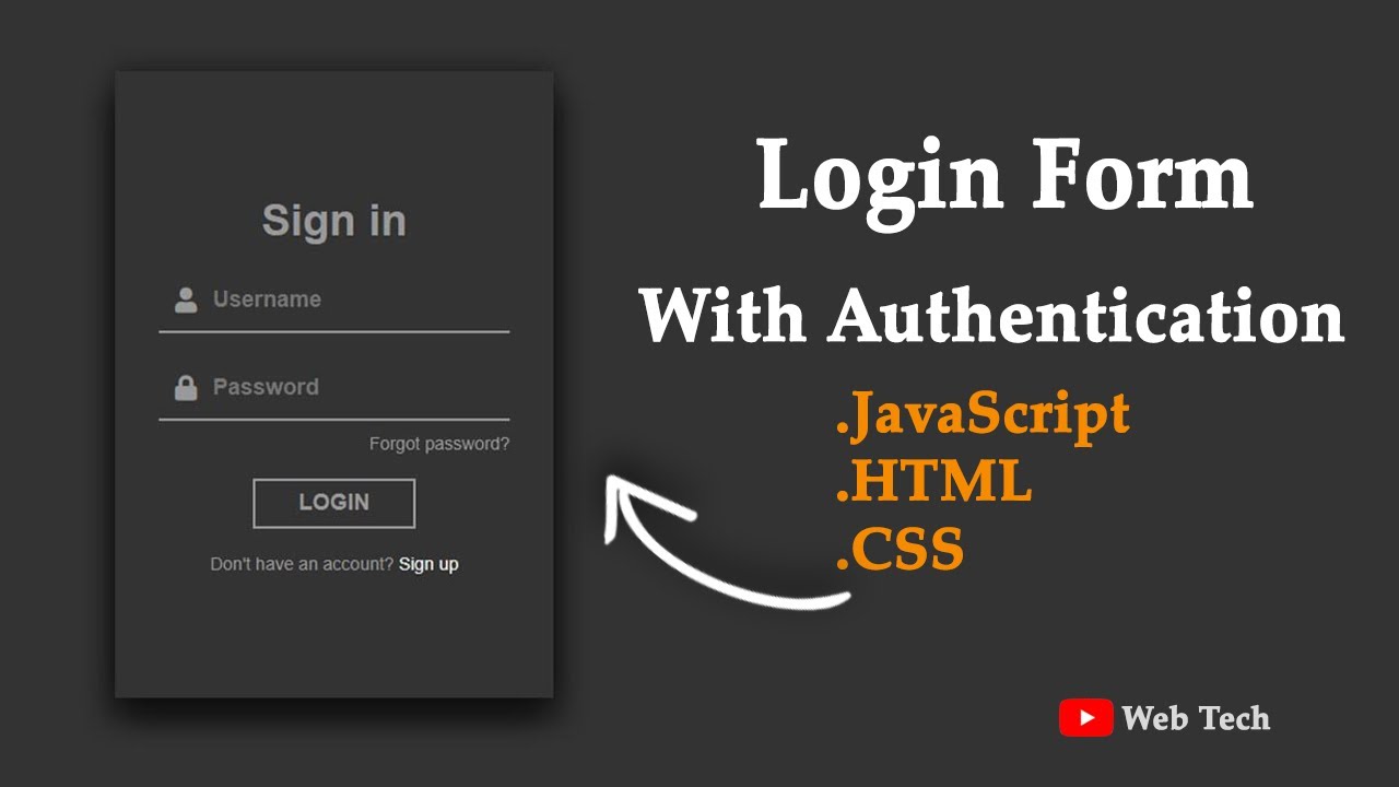 Login form authentication using JavaScript HTML CSS | Validation Form With JavaScript | Web Tech