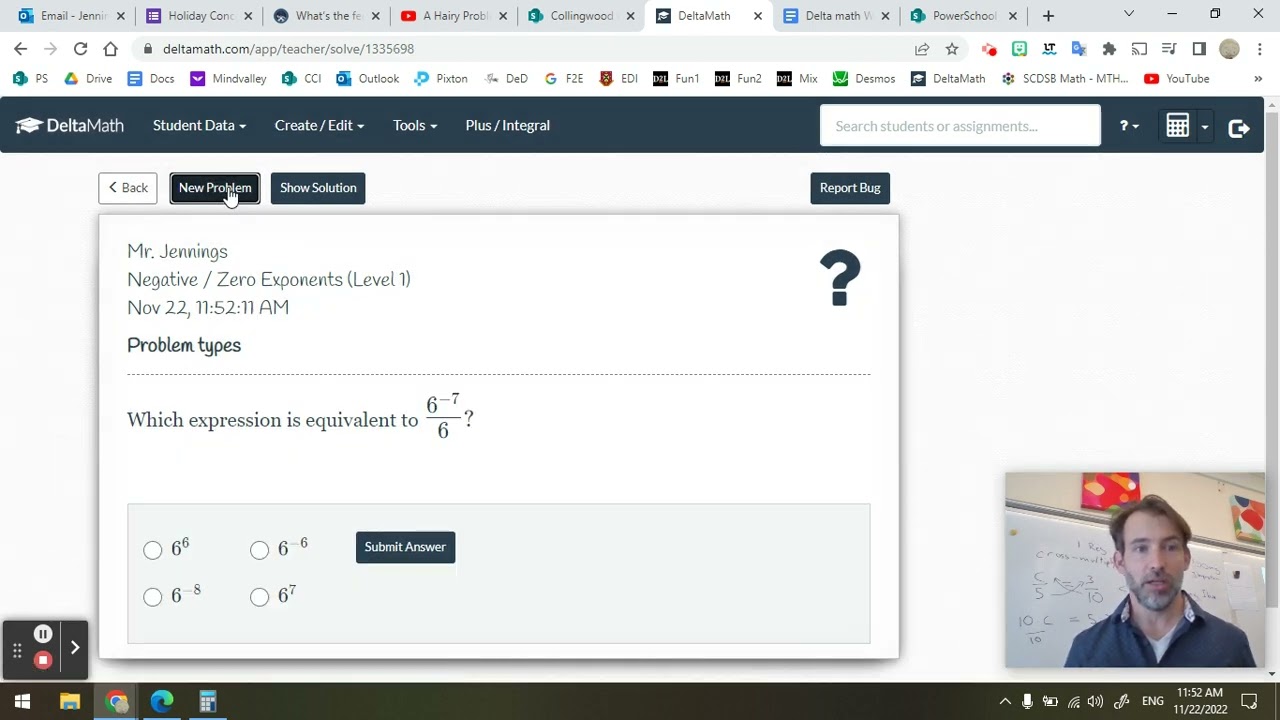Negative and Zero Exponents Delta Math Practice