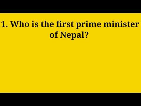 Who is the first prime minister of Nepal | Nepal Study Adda