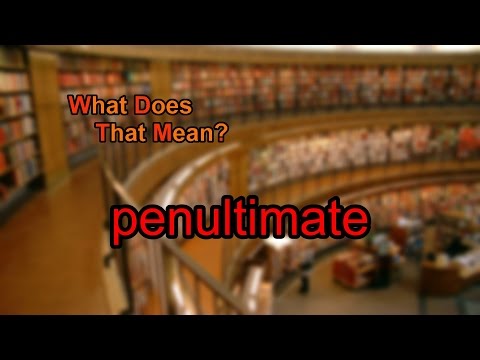 What does penultimate mean?