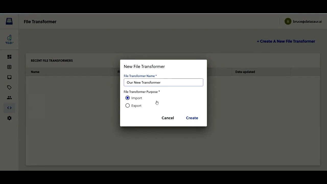Import File Transformer (Upload and Use)