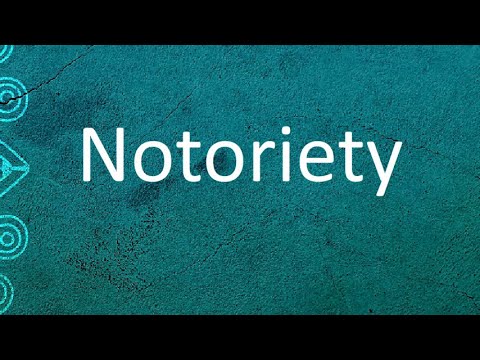 Pronunciation, meaning and usage of the word "Notoriety". (in Hindi and English)