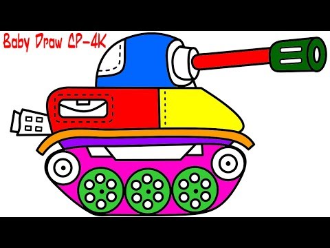 Tank for Children with Coloring Pages Drawing for Children | How To Draw Tank video for kids