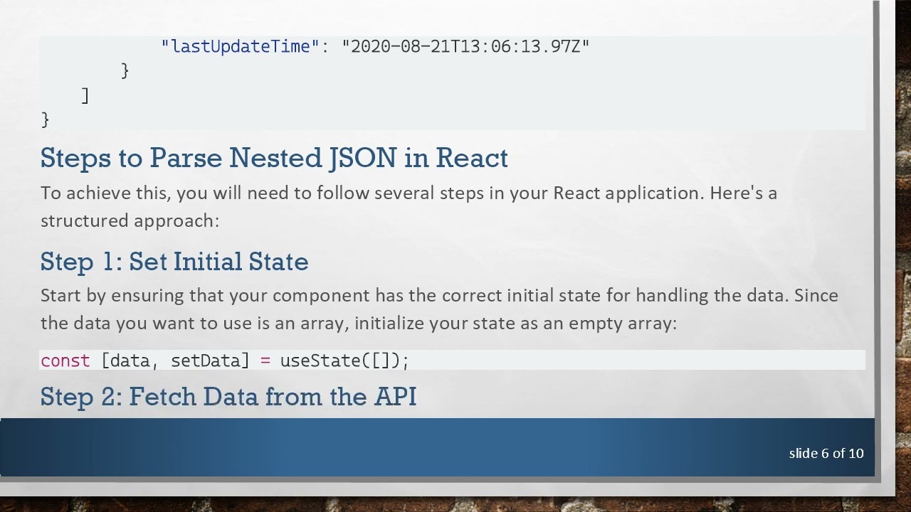 How to Parse Nested JSON in ReactJS for Better Data Management