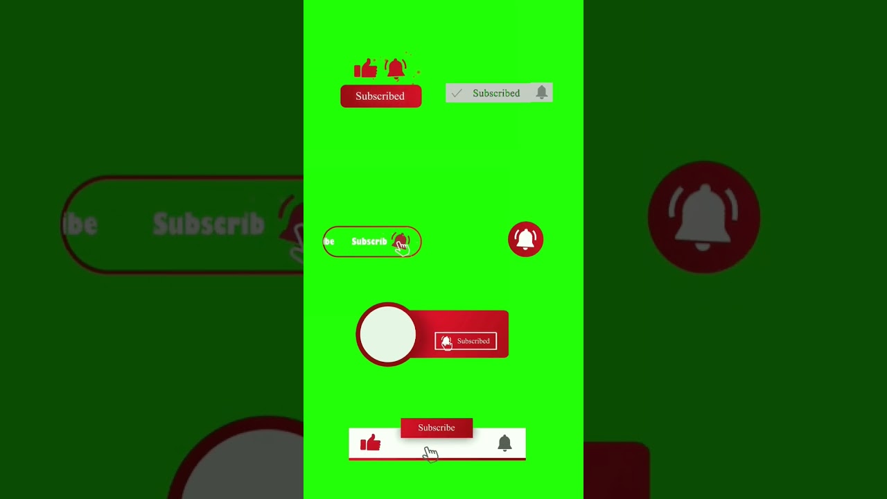 Subscribe button animation pack green screen, visit my YouTube channel for video