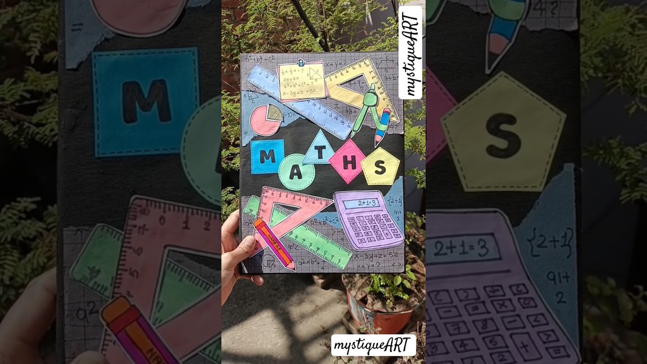Unique maths project file decoration idea