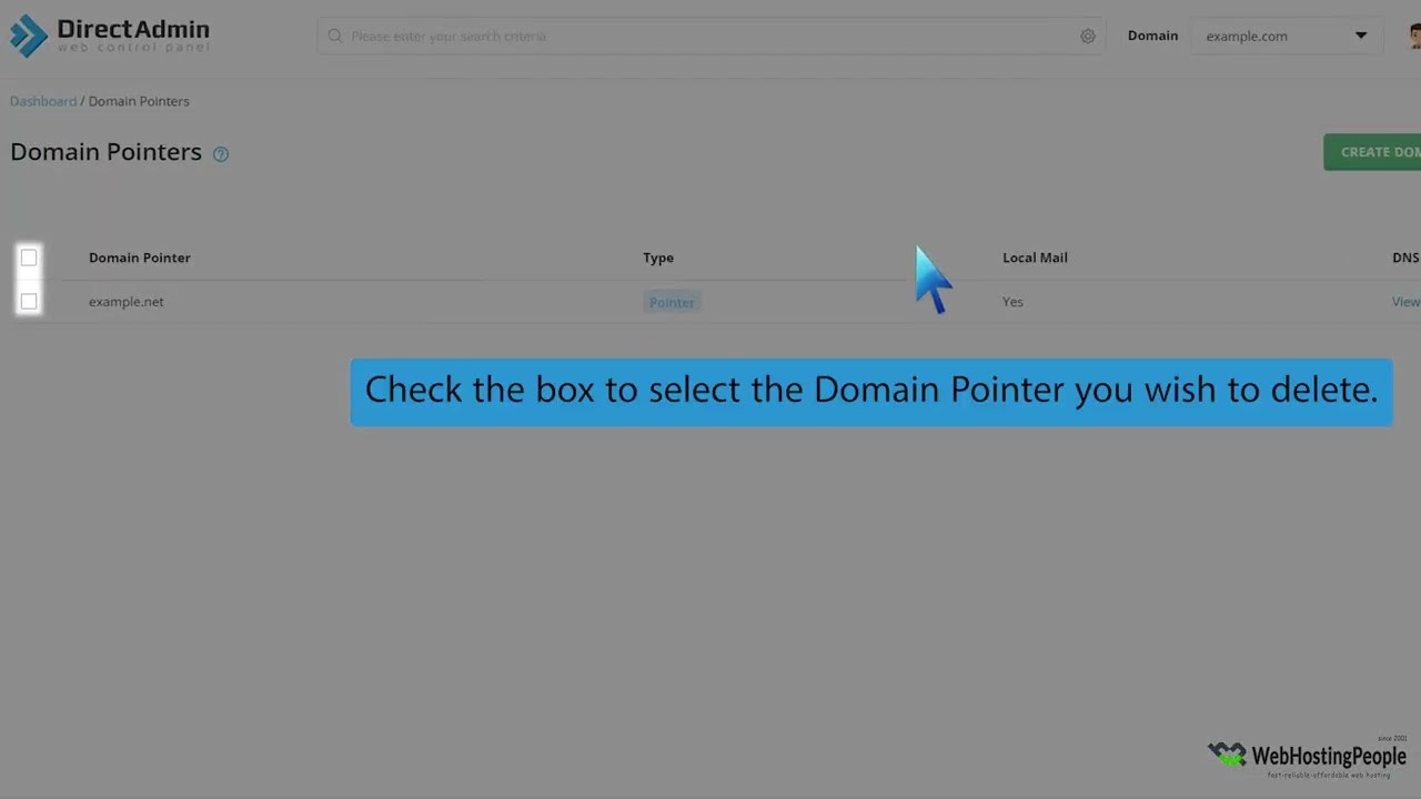 How to remove domain pointer in DirectAdmin   WebHostingPeople