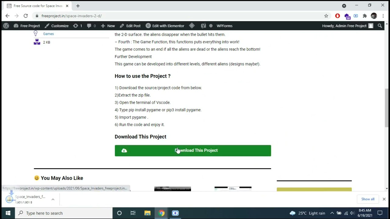 Space Invaders 2D in Python with Source Code