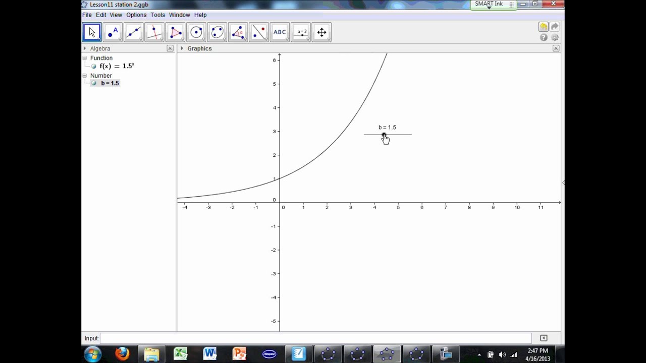 GeoGebra: Exponential Functions