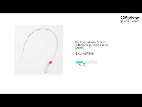 Suction Catheter 6f 53cm with Vacutip x100 Green Sterile ASP106