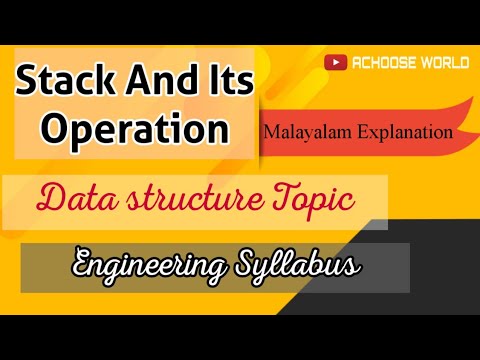 Stack and its operations ||Malayalam explanation || cse topic