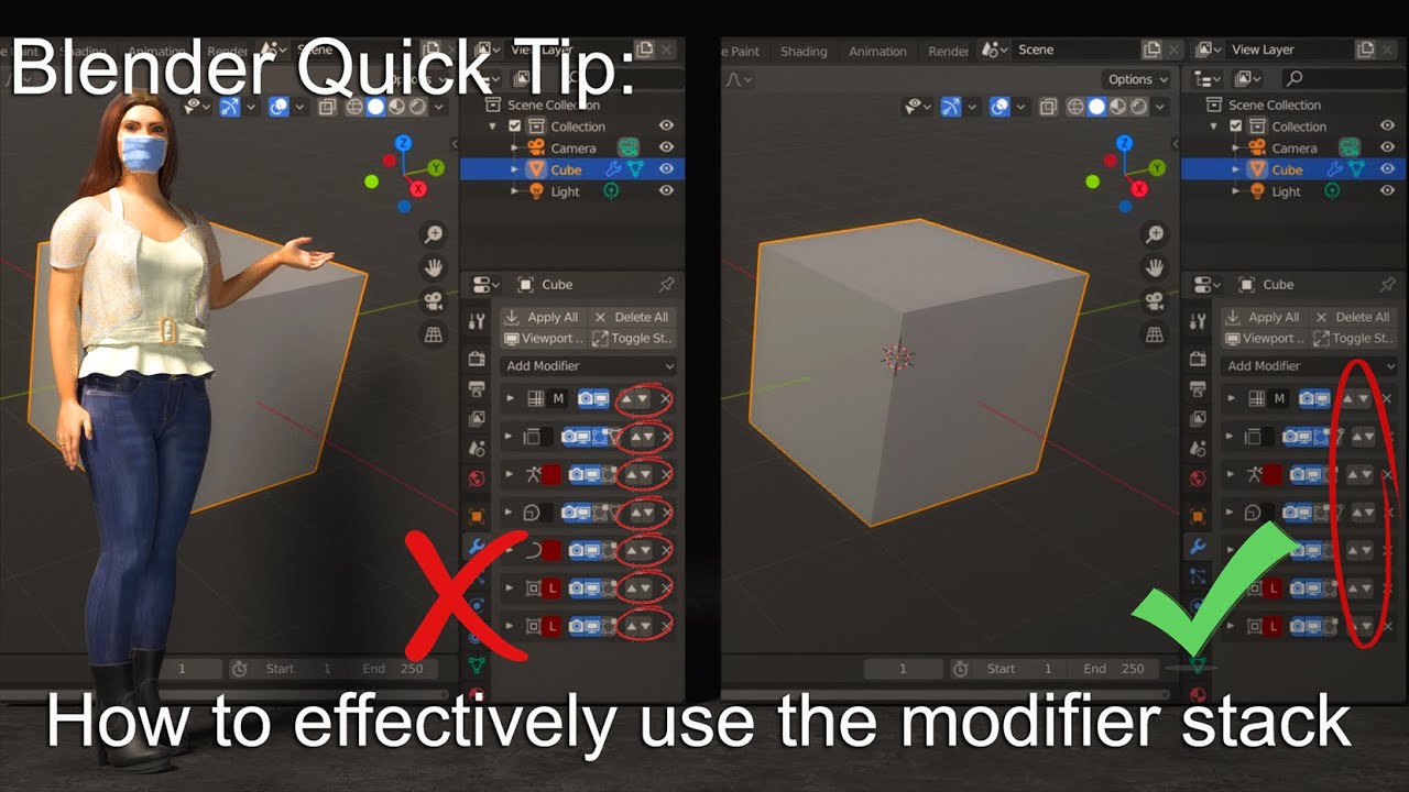 Blender Quick Tip: How to effectively use the modifier stack