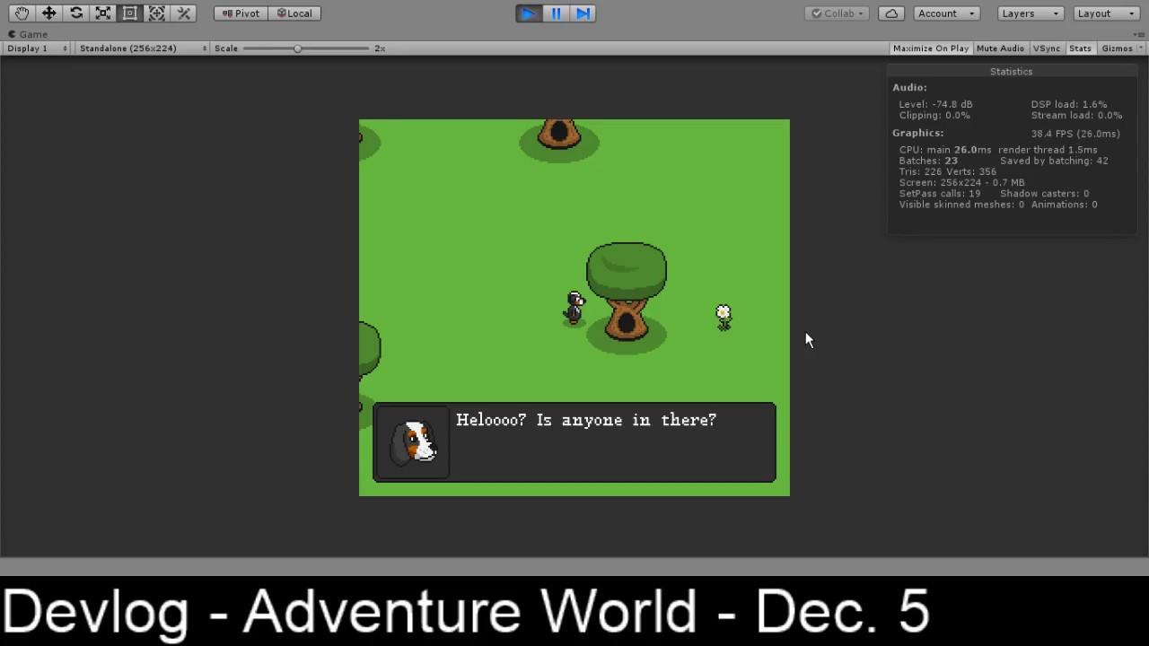 Devlog - Adventure World - Dec. 5, 2019