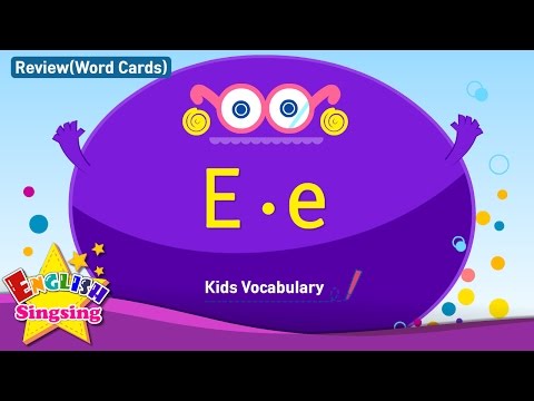 Kids vocabulary compilation - Words starting with E, e - Word cards - review