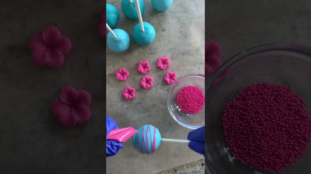 How to Make Hibiscus Flower Cake Pops! #cakepops #baking #tutorial