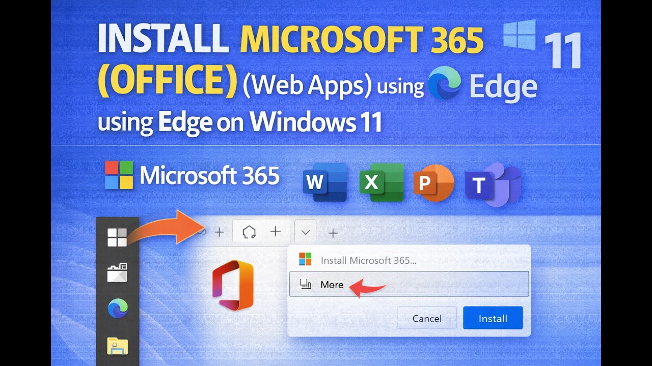 How to Install Microsoft 365 (Office) Web Apps using Edge on Windows 11 | GearUpWindows Tutorial