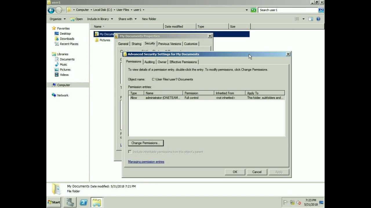CSS - Folder Redirection - Windows Server 2008 R2