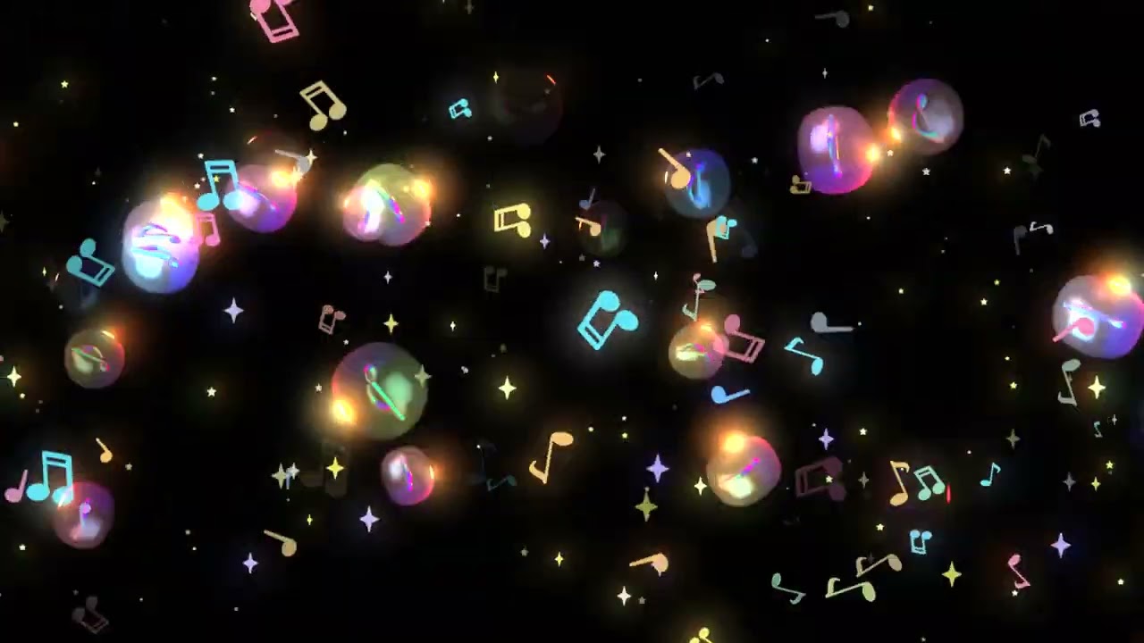 Relaxing Meditation, Healing, Deep Sleep Music, Sensory, Screensaver, Study, Shimmering Music Notes