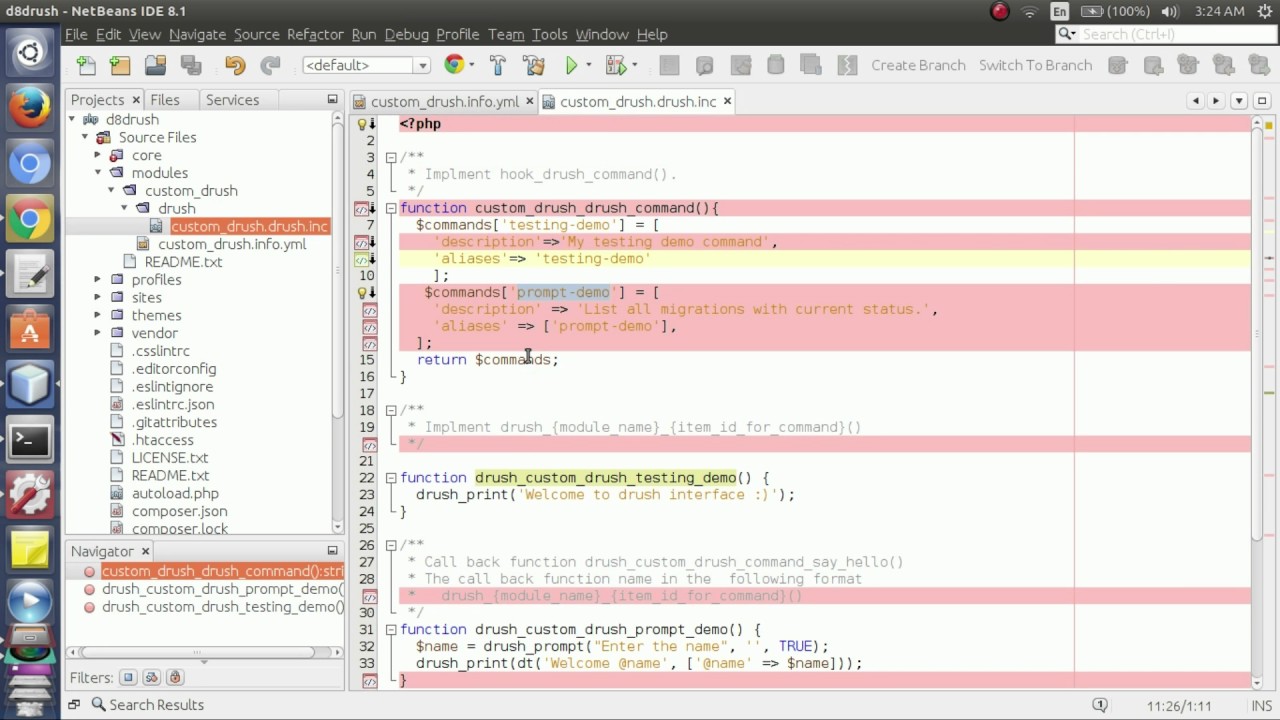 Create custom drush command in drupal 8