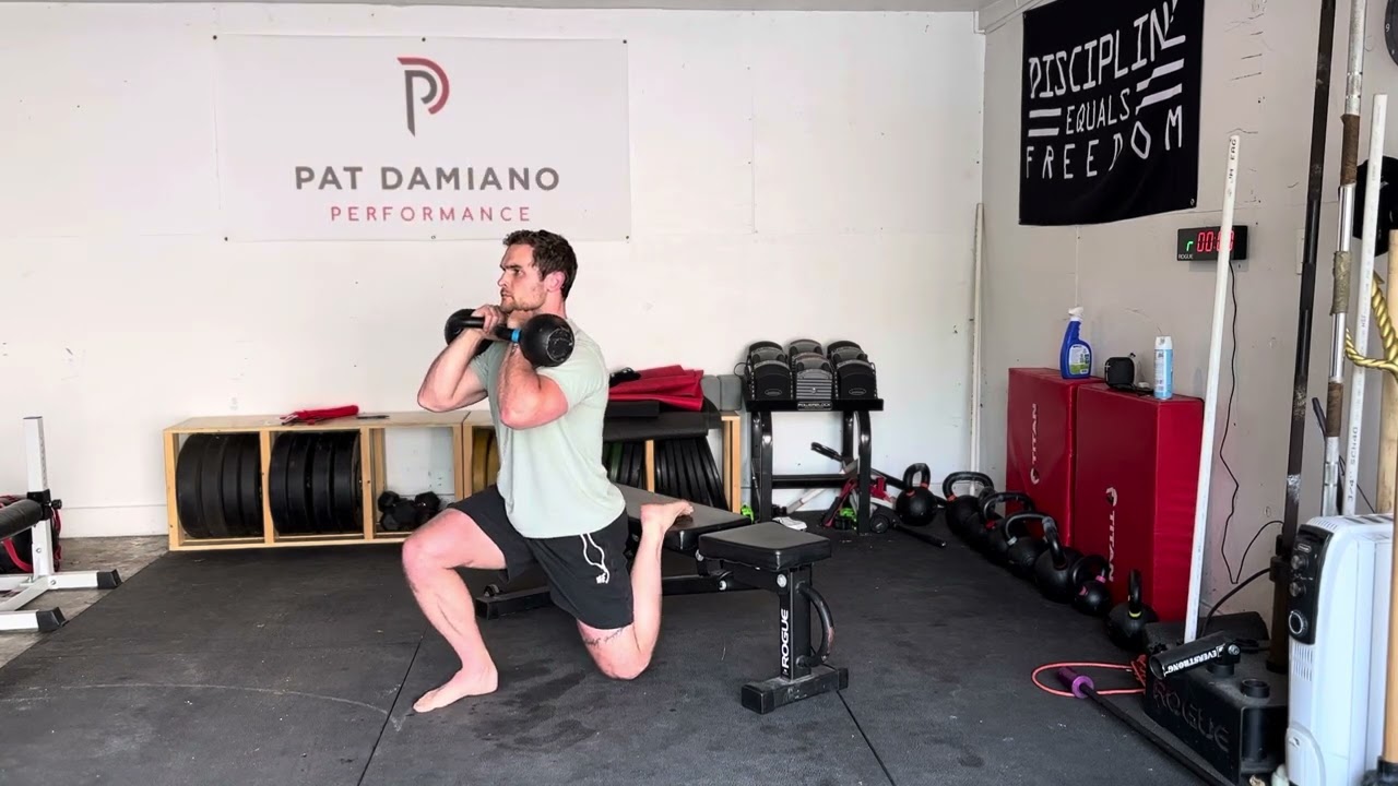 Double Kettlebell Front Rack Bulgarian Split Squat