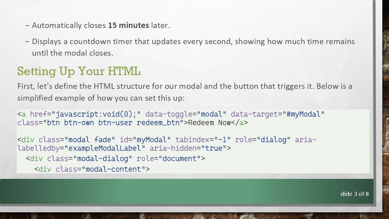 Closing a Modal Popup Based on System Time with jQuery