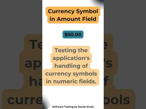Currency Symbol in Amount Field | Test Data #softwaretesting #testing