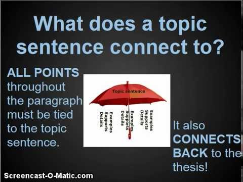 Topic Sentences